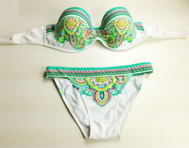 Paisley Push-Up Bandeau Bikini BK5953