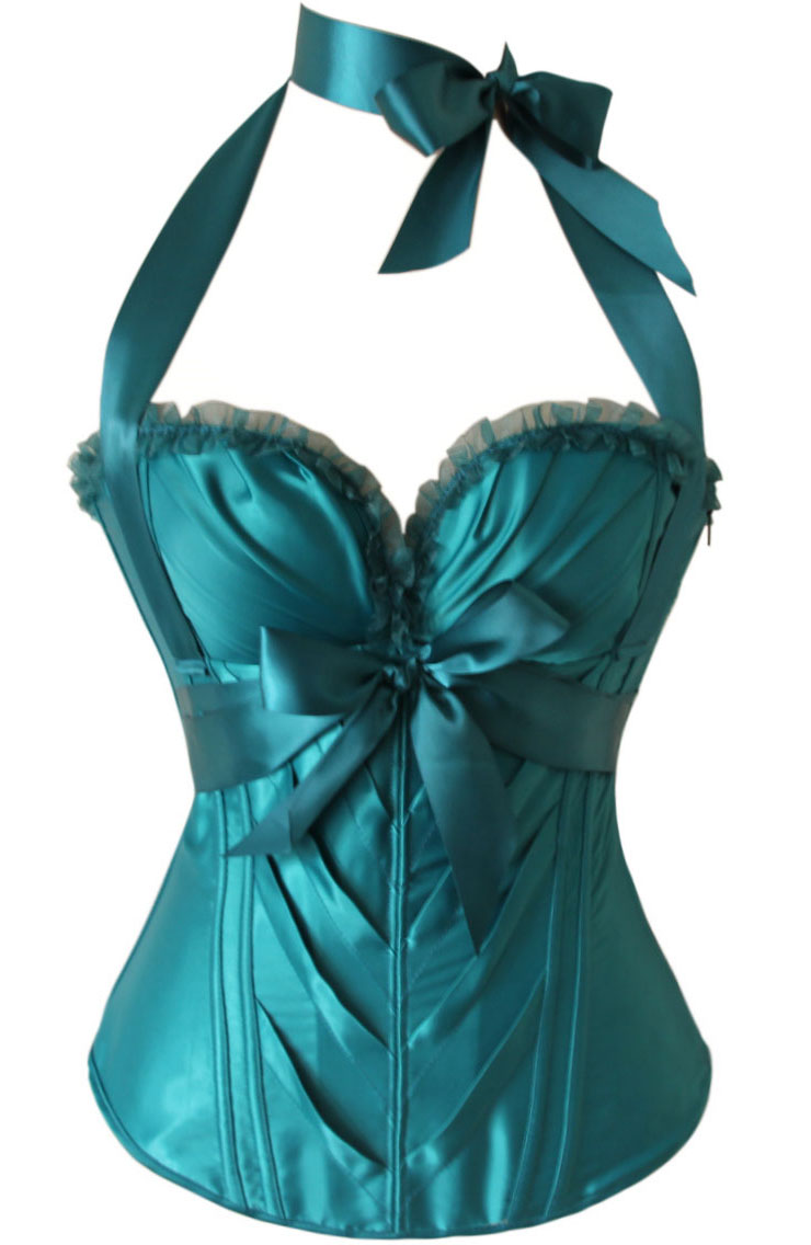 Satin Sweetheart Halter Neck Corset N9182