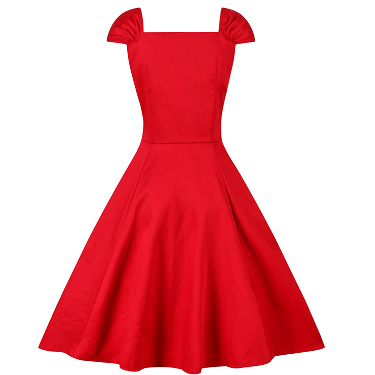 Elegant 1960's Vintage Red Cocktail Party Dress N12563