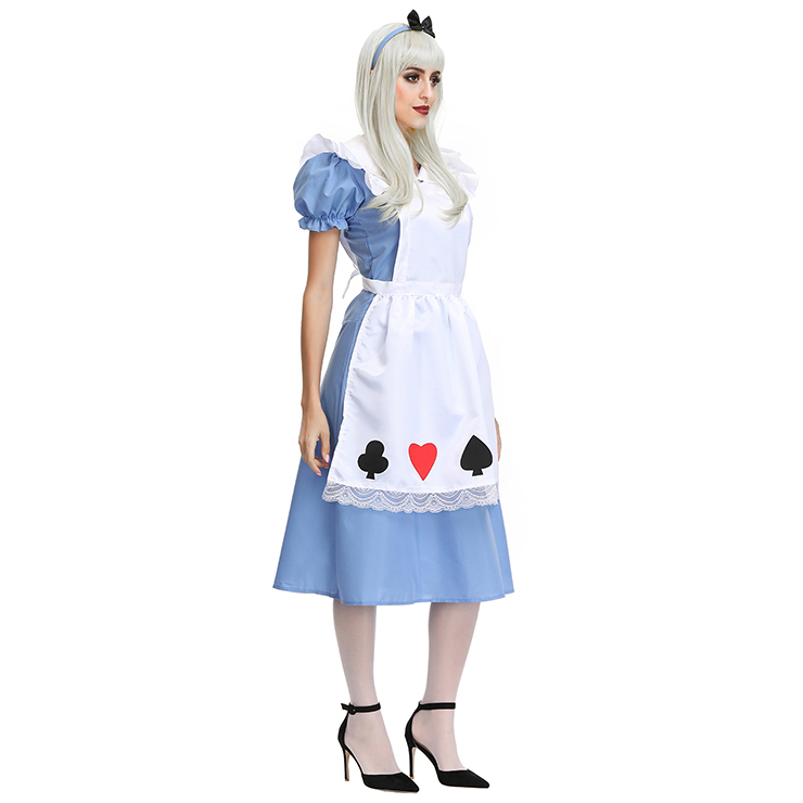 Adorable Alice Blue and White Puff Sleeve Dress Wonderland Cosplay ...