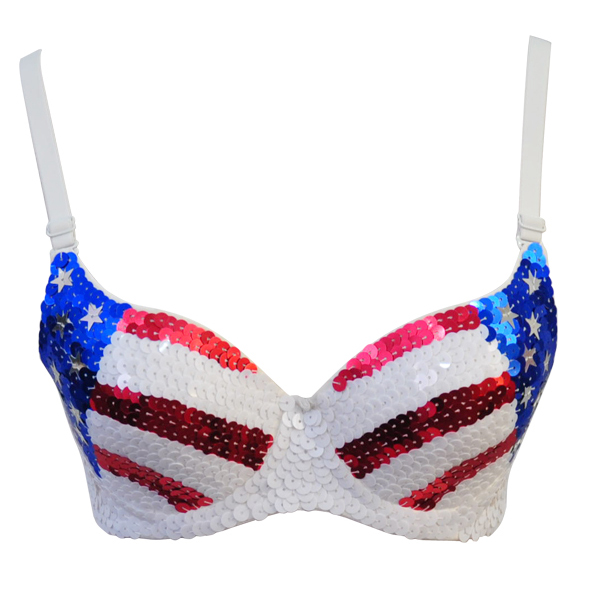 Aemrican Flag Sequins Underwire Bra N6801