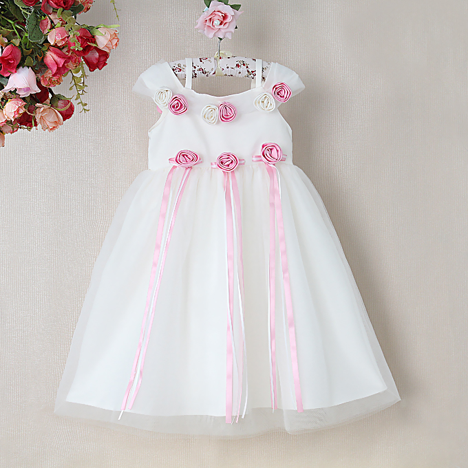Beautiful Flower Silk Ribbon Princess Dress N9484