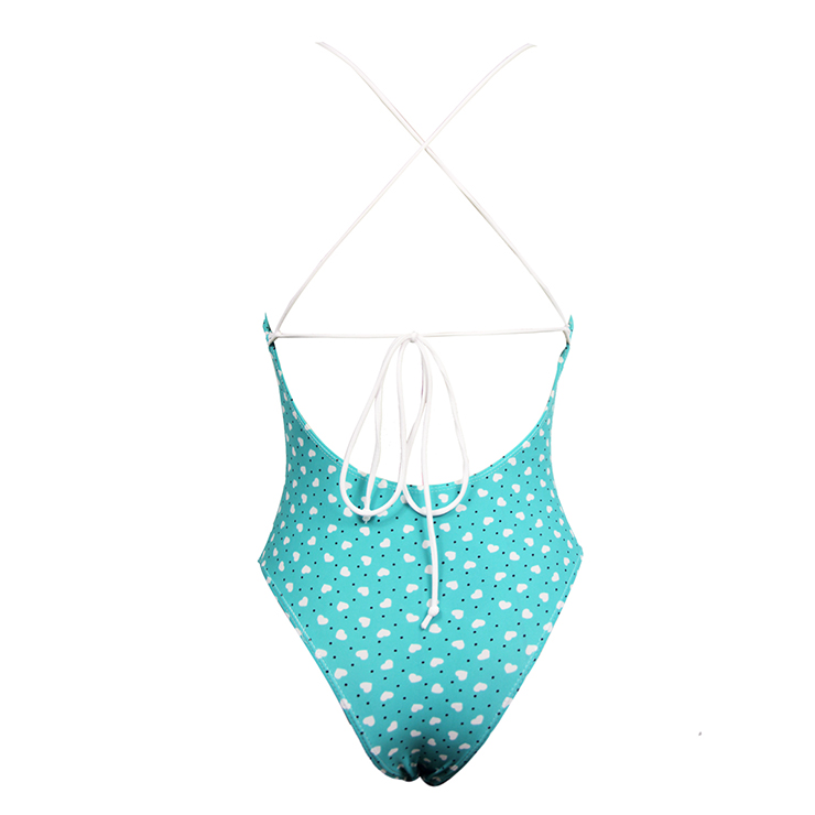 Fashion Blue Hollow Out One Piece Swimsuit Bk12292