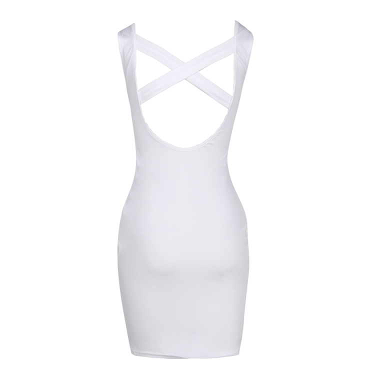 Cross Back Lace Panel Bodycon Dress N8902
