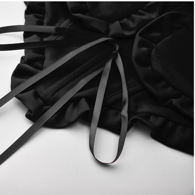 Retro Sexy Black Backless Strapless 5 Plastic Bones Lace-up Underbust ...