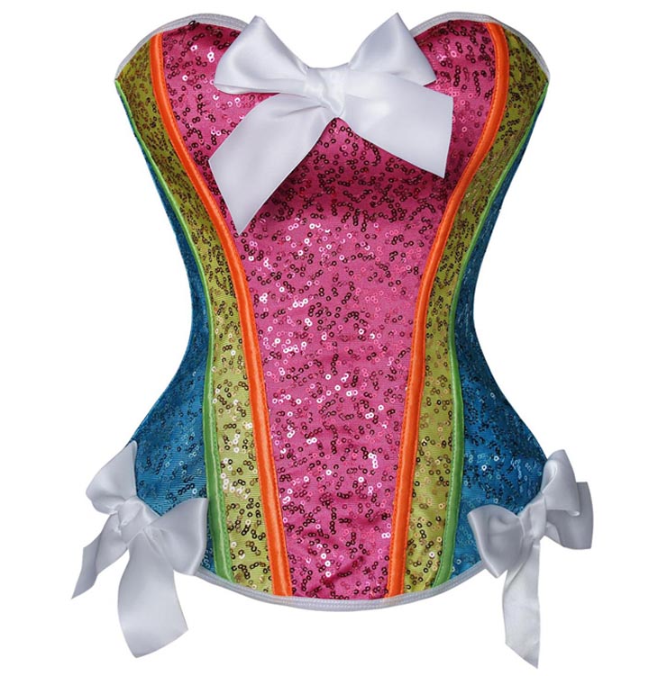 Fashion Colorful Sequins with Bows Trim Corset N10024