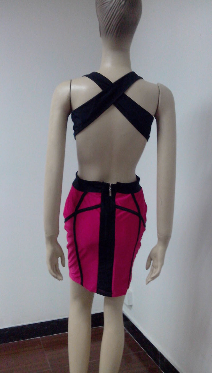 Open Back Cutout Cross Strap Dress N9036