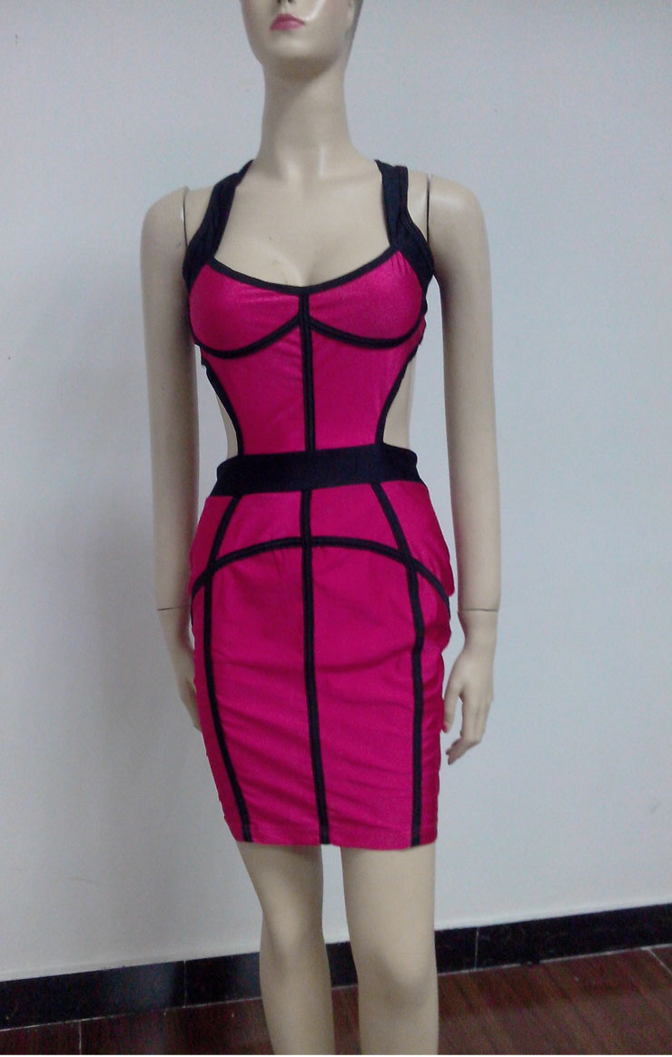 Open Back Cutout Cross Strap Dress N9036