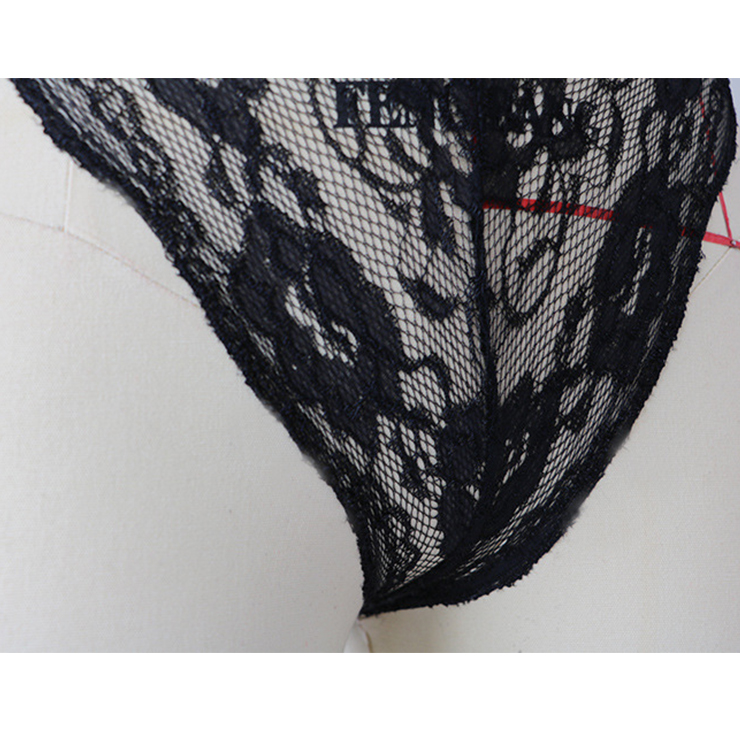 Sexy Sheer Mesh Halter Baring Low-cut Y Back Revealing Bodysuit Teddies ...