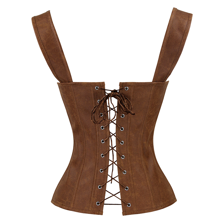 Steampunk Faux Lace Up Vest Corset N11565