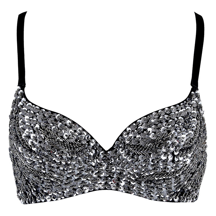 Studded Bead and Sequin Bra Top N6391
