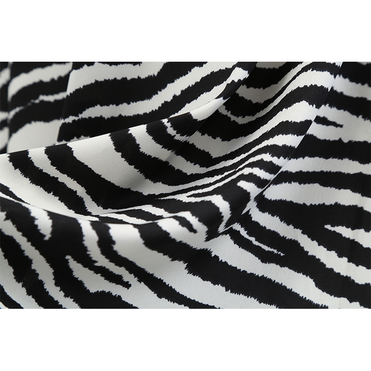 Vintage V Neck Black Bodice and Zebra Pattern Splicing Sleeveless ...
